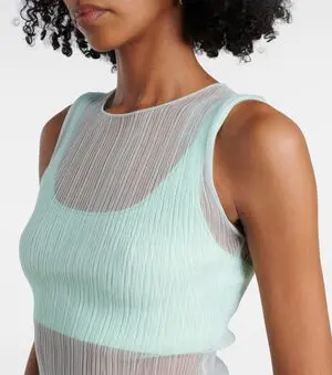 Simkhai Oakley Plisse Tank Top - Green