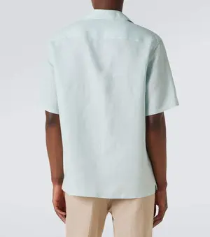 Zegna Linen Bowling Shirt - Blue
