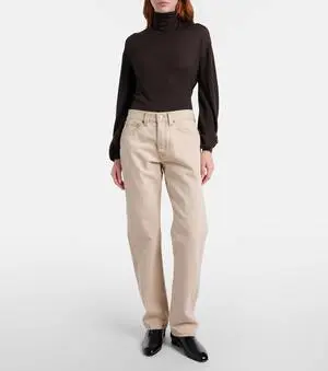 Khaite Callum Straight Leg Jeans - Beige
