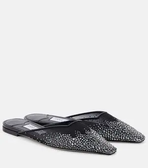 JIMMY CHOO Vivi Embellished Mules - Black