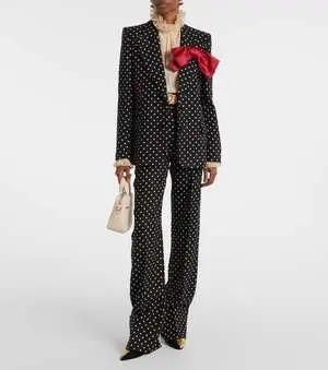 Valentino Garavani Polka-dot Straight Leg Trousers