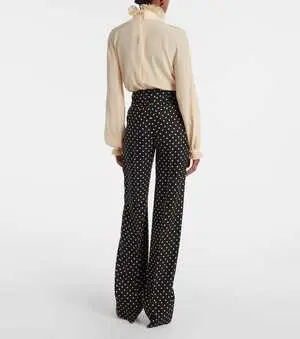 Valentino Garavani Polka-dot Straight Leg Trousers