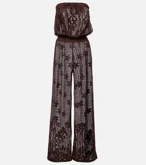 Melissa Odabash Viv Off-shoulder Cotton-blend Jumpsuit - Brown