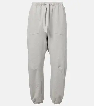 NILI LOTAN Dulce Cotton-blend Sweatpants - Grey