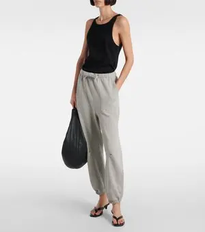 NILI LOTAN Dulce Cotton-blend Sweatpants - Grey