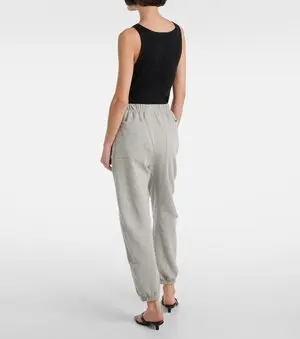 NILI LOTAN Dulce Cotton-blend Sweatpants - Grey