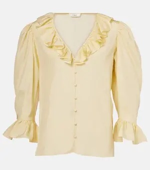 Chloé Ruffled Silk Habutai Blouse