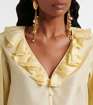 Chloé Ruffled Silk Habutai Blouse