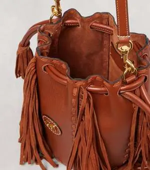 Valentino Garavani Nellcote Small Leather Bucket Bag - Brown