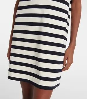 Veronica Beard Cayden Striped Cotton Polo Shirt Dress