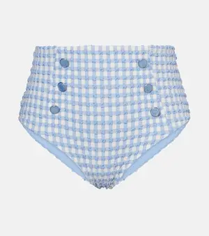Simkhai Ginger Gingham Bikini Bottom - Blue