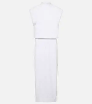 Alaïa Column Cotton Midi Dress - White