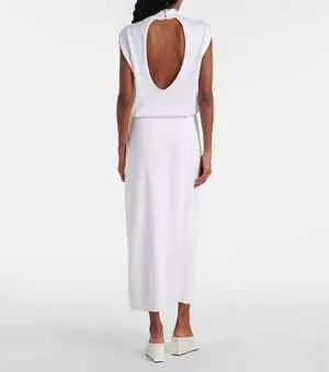Alaïa Column Cotton Midi Dress