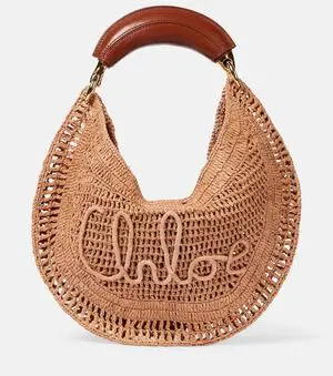Chloé Chloé Raffia Shoulder Bag Brown