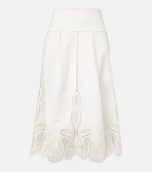 Simkhai Kaius Lace-trimmed Midi Skirt