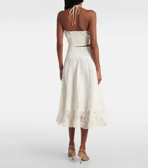 Simkhai Kaius Lace-trimmed Midi Skirt