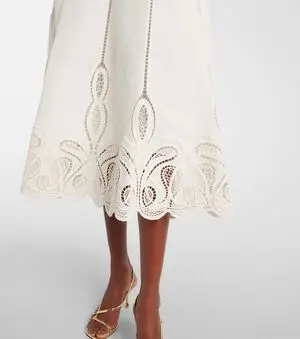 Simkhai Kaius Lace-trimmed Midi Skirt