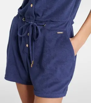 Melissa Odabash Border Cotton-blend Playsuit