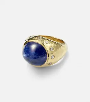 OCTAVIA ELIZABETH 18kt Blossom Ring With Tanzanite And Diamonds - Gold
