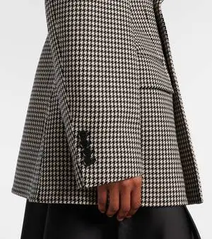 Balenciaga Houndstooth Wool Blazer - Black