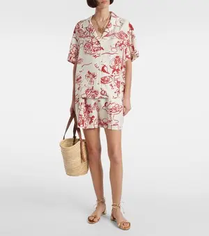 Asceno Zurich Printed Silk Twill Shorts - Multicoloured