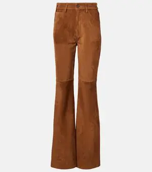 NILI LOTAN Roe Suede Flared Pants
