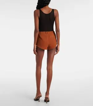 SELF-PORTRAIT High-rise Suede Shorts