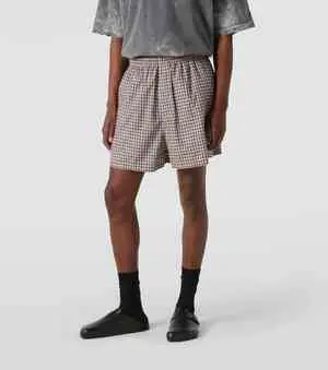 Balenciaga Checked Cotton Shorts
