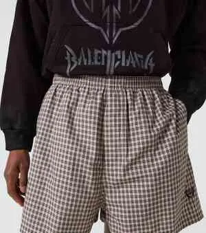 Balenciaga Checked Cotton Shorts