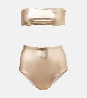 ADRIANA DEGREAS Bandeau Bikini - Gold