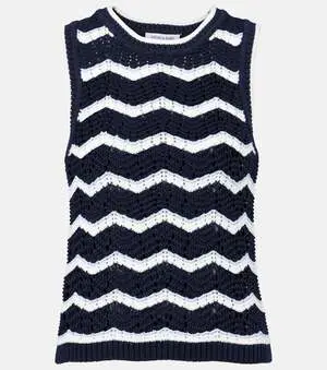 Veronica Beard Jerrel Cropped Sweater Vest - White