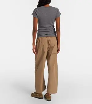 LESET Kyoto Cotton Wide-leg Pants - Beige
