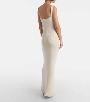 Khaite Lex Ribbed-knit Silk Maxi Dress