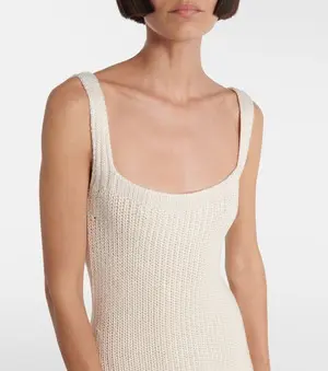 Khaite Lex Ribbed-knit Silk Maxi Dress