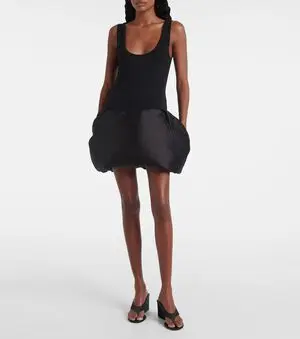 Alaïa Down-paneled Wool-blend Minidress