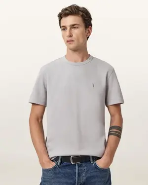 ALLSAINTS Ellis Waffle Texture Crew Neck T-shirt - Green