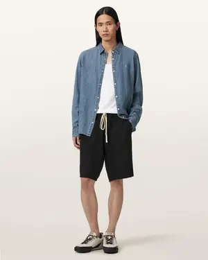 Allsaints Raw Edge Hem Shorts For Men