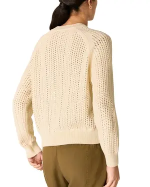 Whistles Pointelle Crewneck Knit Sweater