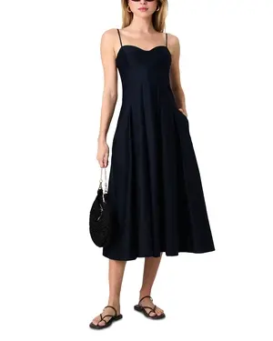French Connection Sateen Pleated Midi Dress