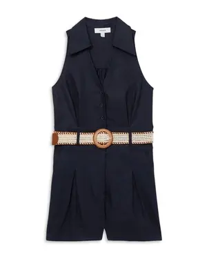 REISS Anjie Linen Playsuit
