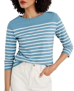 SEASALT CORNWALL Sailor Top - Falmouth Breton Horizon Chalk