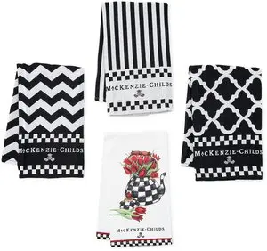 MACKENZIE-CHILDS As Is Set Of 4 Dish Towels - One-color