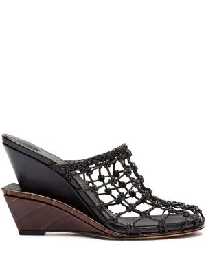 Jacquemus Jacquemus Mesh Les Doubles Tresses Mules Brown