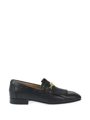 Valentino Garavani Vlogo Signature Fringed Loafers - Black