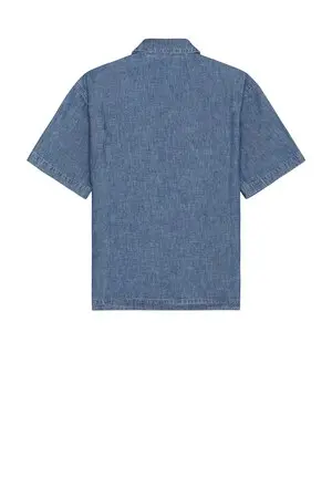 Givenchy Short Sleeve Chambray Shirt In Blue