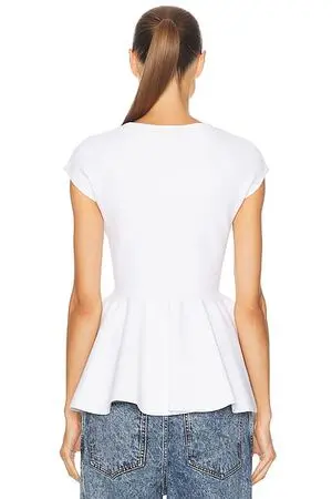 Alaïa Peplum Top In White