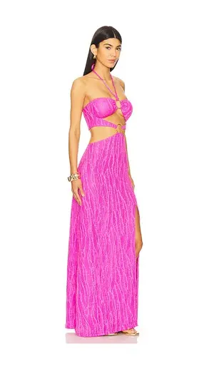 Luli Fama Double Loop Bandeau Long Dress