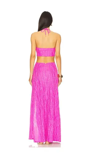 Luli Fama Double Loop Bandeau Long Dress