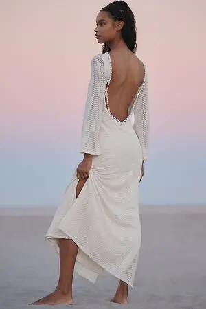strapless open back dress Marisa Off-Shoulder Long Sleeve Lace Gown main image 1