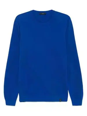 FAY Round-neck Cotton Sweatshirt - Blue